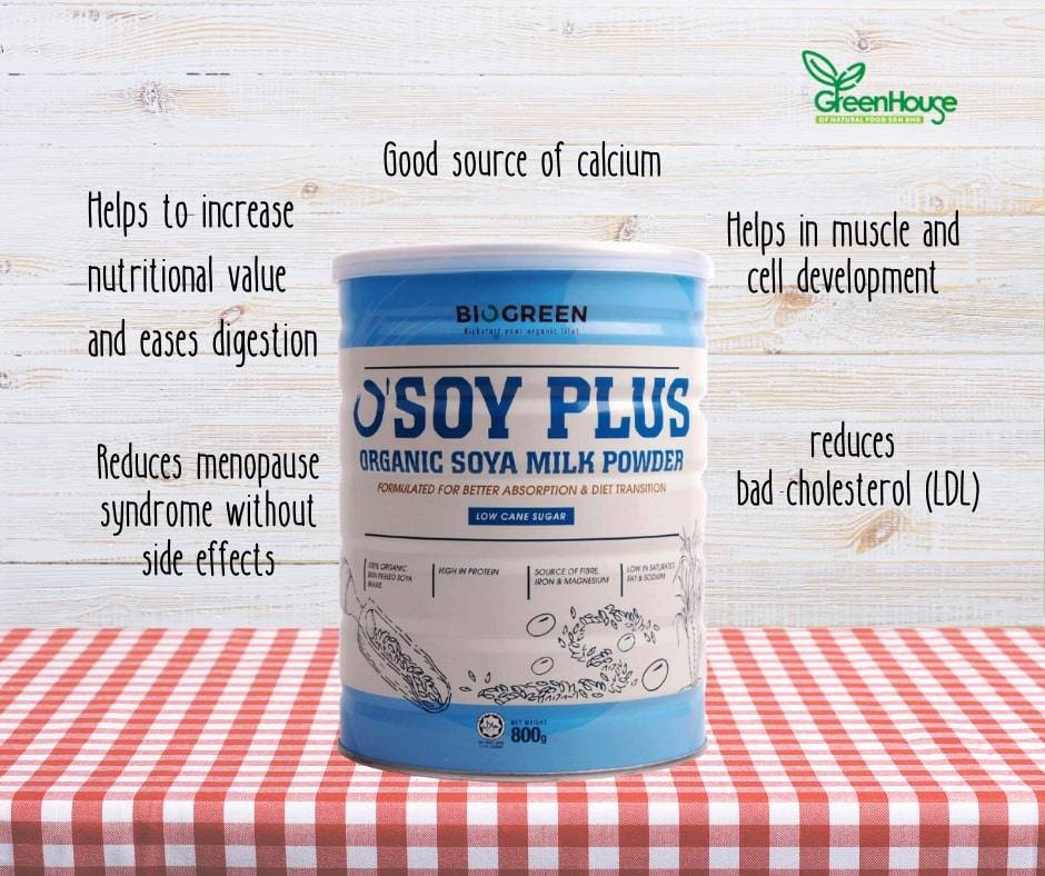 BIOGREEN O'SOY ORGANIC SOYA MILK POWDER (L.S) 800G